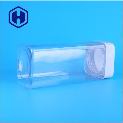 China ODM Square PET Plastic Food Jar 570ml 52mm Bulk Order with Lid for Cookies Dry Fruits for sale