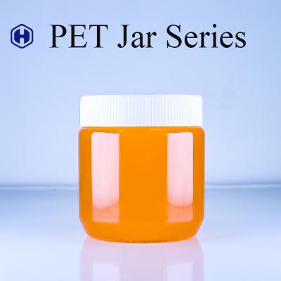 China FSSC22000 Certified Clear PET Peanut Butter Jars 340ml 72mm Food Grade Plastic Packaging Bulk OEM for sale