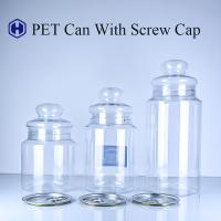 China Food Grade PET Can with Screw Cap 610ml 830ml 1180ml Easy Open Wholesale for sale