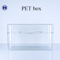 China FSSC22000 Certified Large Square PET Box 272g Flip Top Lid Transparent Food Grade OEM for sale