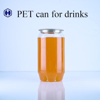 China Custom Clear PET Plastic Cans 310ml 52.3mm for Carbonated Drinks Soda Coffee Tea ODM Bulk for sale