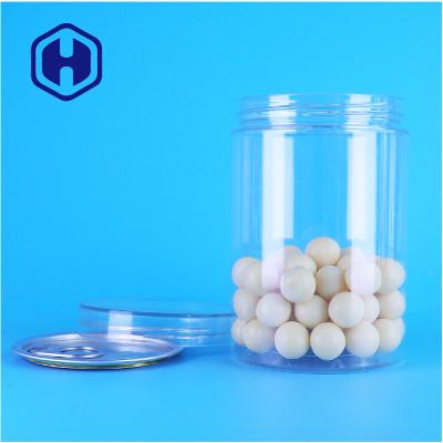 China Transparent Easy Open Lid Round Plastic PET Can 420ml 73mm for Cake Chocolate Food Packing for sale