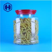 China Clear Plastic Snack Jar 925ml with Screw Lid PET Popcorn Food Container OEM for sale