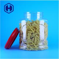 China Clear Plastic Snack Jar 925ml with Screw Lid PET Popcorn Food Container OEM for sale