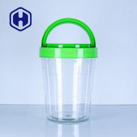 China Plastic Transparent Wide Mouth Jar Handle Lid FSSC22000 EU Tested Round Snack Jar Manufacturer for sale