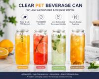 China 10oz 310ml Transparent PET Plastic Soda Cans - 64mm Diameter Food Grade Beverage Containers for sale