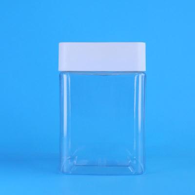 China Eco Friendly Clear Custom PET Jar For Freeze Dried Strawberries Mango Cubes Fruit Crisps for sale
