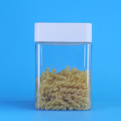 China Premium Clear Square Plastic Jars For Black Pepper Sea Salt Chili Flakes Spice Packaging for sale