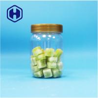 China PET Clear Round Plastic Jar 310ml 70mm Diameter Food Grade Screw Lid for Biscuits Lollipops for sale