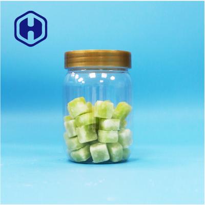 China PET Clear Round Plastic Jar 310ml 70mm Diameter Food Grade Screw Lid for Biscuits Lollipops for sale