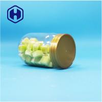 China PET Clear Round Plastic Jar 310ml 70mm Diameter Food Grade Screw Lid for Biscuits Lollipops for sale