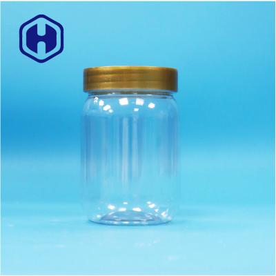 China PET Food Grade Clear Round Plastic Jar 310ml 70mm Diameter Screw Lid for sale