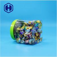 China Airtight Square PET Plastic Jar 650ml 22oz with Screw Lid for Food Candy Cookies for sale