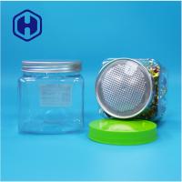 China Airtight PET Plastic Square Transparent Jar 650ml Food Grade Screw Lid for Candy Cookies for sale