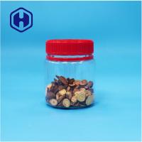 China Food Grade Clear PET Storage Jar 180ml 57mm with Red Screw Lid for Nuts Candy for sale