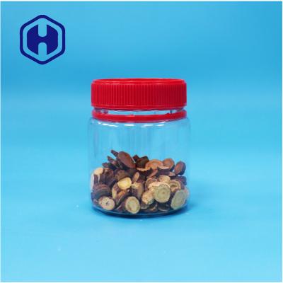 China Food Grade Clear PET Storage Jar 180ml 57mm with Red Screw Lid for Nuts Candy for sale