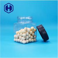 China Square PET Plastic Nut Packaging Jar 388ml 70mm Airtight BPA Free Candy Cookie Container for sale