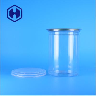 China Clear PET Plastic Cans 490ml 16oz Food Grade Airtight Leak Proof Storage for Candy Baked Goods for sale