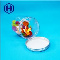 China Transparent Round PET Food Grade Jar 440ml 83mm Wide Mouth with Aluminum Screw Lid for sale