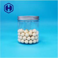 China Transparent Round PET Food Grade Jar 440ml 83mm Wide Mouth with Aluminum Screw Lid for sale