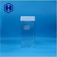 China PET Square Plastic Jar 2028ml 68.5oz with White Screw Lid for Candy Cookies Food Storage for sale