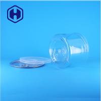 China Plastic Transparent PET Round Easy Open Lid Can 420ml 99mm for Food Candy Cookies Snack Tea for sale