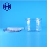 China Plastic Transparent PET Round Easy Open Lid Can 420ml 99mm for Food Candy Cookies Snack Tea for sale