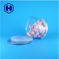 China Plastic Transparent PET Round Easy Open Lid Can 420ml 99mm for Food Candy Cookies Snack Tea for sale
