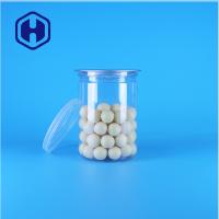China Round Transparent PET Plastic Candy Snack Yogurt Cookies Can 280ml 68mm with PE Lid for sale
