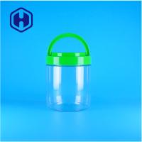 China Food Grade PET Clear Round Jar 520ml 89mm Screw Cap for Peanut Butter for sale