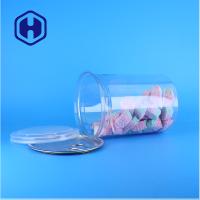 China Clear PET Food Storage Cans 490ml 83mm Diameter with PE Lids for Sweets Cookies Jellies for sale