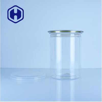 China Transparent PET Food Storage Cans 490ml 83mm Diameter Airtight Easy Open Lid for Cake Dried Fruits for sale