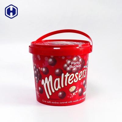 China Food Grade PP IML Bucket 1340ml ø142×128mm for Chocolate & Biscuits Packaging with Microwave Safe Design for sale
