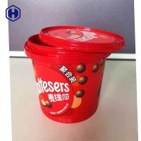 China Food Grade PP IML Bucket 1340ml ø142×128mm for Chocolate & Biscuits Packaging with Microwave Safe Design for sale