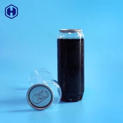 China 500ml Clear Plastic Beverage Can with 64mm Diameter - FDA & SGS Certified PET Material for Carbonated Drinks for sale