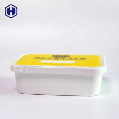 China 750ml 25oz Recyclable Square Plastic Food Container with IML Labeling - Stackable & Microwave Safe for sale