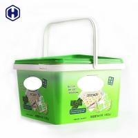China 2800ml IML Plastic Container with Handle - 190x190x124mm Food Grade PP Storage Tub for Cookies & Snacks for sale