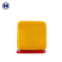 China 2800ml IML Plastic Biscuit Containers with Thermal Formed Yellow Cover - 190x190x120mm Food Grade PP for sale
