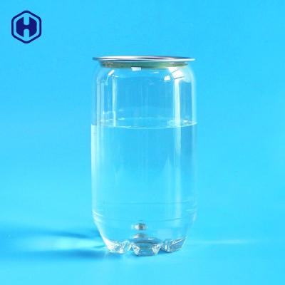 China Clear PET Plastic Soda Cans 375ml 13oz Carbonated Beverage Containers with 67mm Diameter for sale