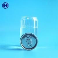 China Clear PET Plastic Soda Cans 375ml 13oz Carbonated Beverage Containers with 67mm Diameter for sale