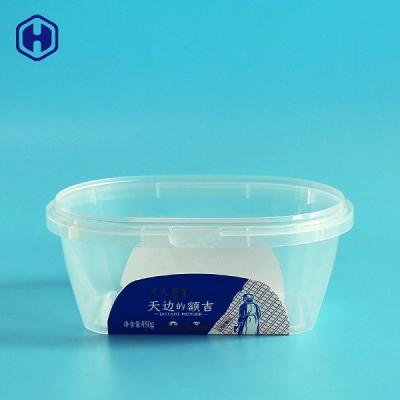 China 520ml Oval IML Plastic Container with PP Lid for Yogurt & Chocolate - 152x105x60mm Food Grade for sale