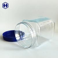 China 51OZ 1480ml Square Wide Mouth Plastic Jars - Food Grade PET Containers with Screw Lid for Nuts Packaging for sale
