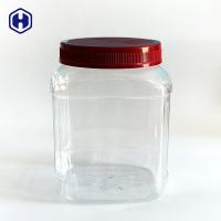 China Clear Square Wide Mouth Plastic Jars 66OZ 1930ml for Mixed Dried Cashew Nuts Packaging - Food Grade PET for sale