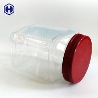 China Clear Square Wide Mouth Plastic Jars 66OZ 1930ml for Mixed Dried Cashew Nuts Packaging - Food Grade PET for sale