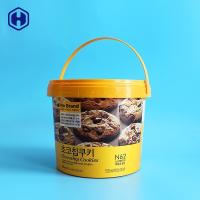 China Recyclable IML Plastic Bucket 3000ml 100oz Food Grade PP Container with Single Handle for Cookies Packaging for sale