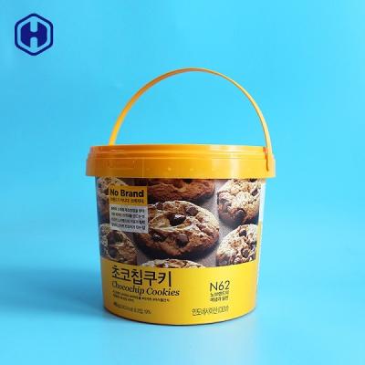 China Recyclable IML Plastic Bucket 3000ml 100oz Food Grade PP Container with Single Handle for Cookies Packaging for sale