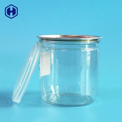 China #307 Clear Plastic Cans 380ml with Aluminum Easy Open Ends Lid - Food Grade PET Containers 85x90mm for sale