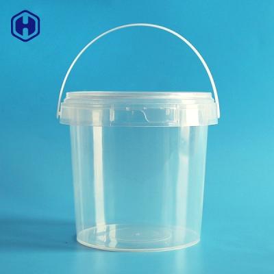 China 1L Plastic PP IML Bucket with Custom Labels - ø132mm × 123mm Round Food Container Single Handle Recyclable for sale