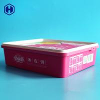 China Square PP Plastic IML Box 25.7×21.3×6.9cm for 480g Cake & Dry Fruit Packaging for sale