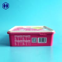 China Square PP Plastic IML Box 25.7×21.3×6.9cm for 480g Cake & Dry Fruit Packaging for sale